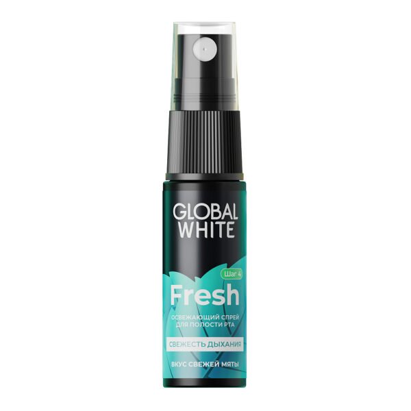 Спрей GLOBAL WHITE Fresh мята, 15 мл - Зубная Аптека Бишкек